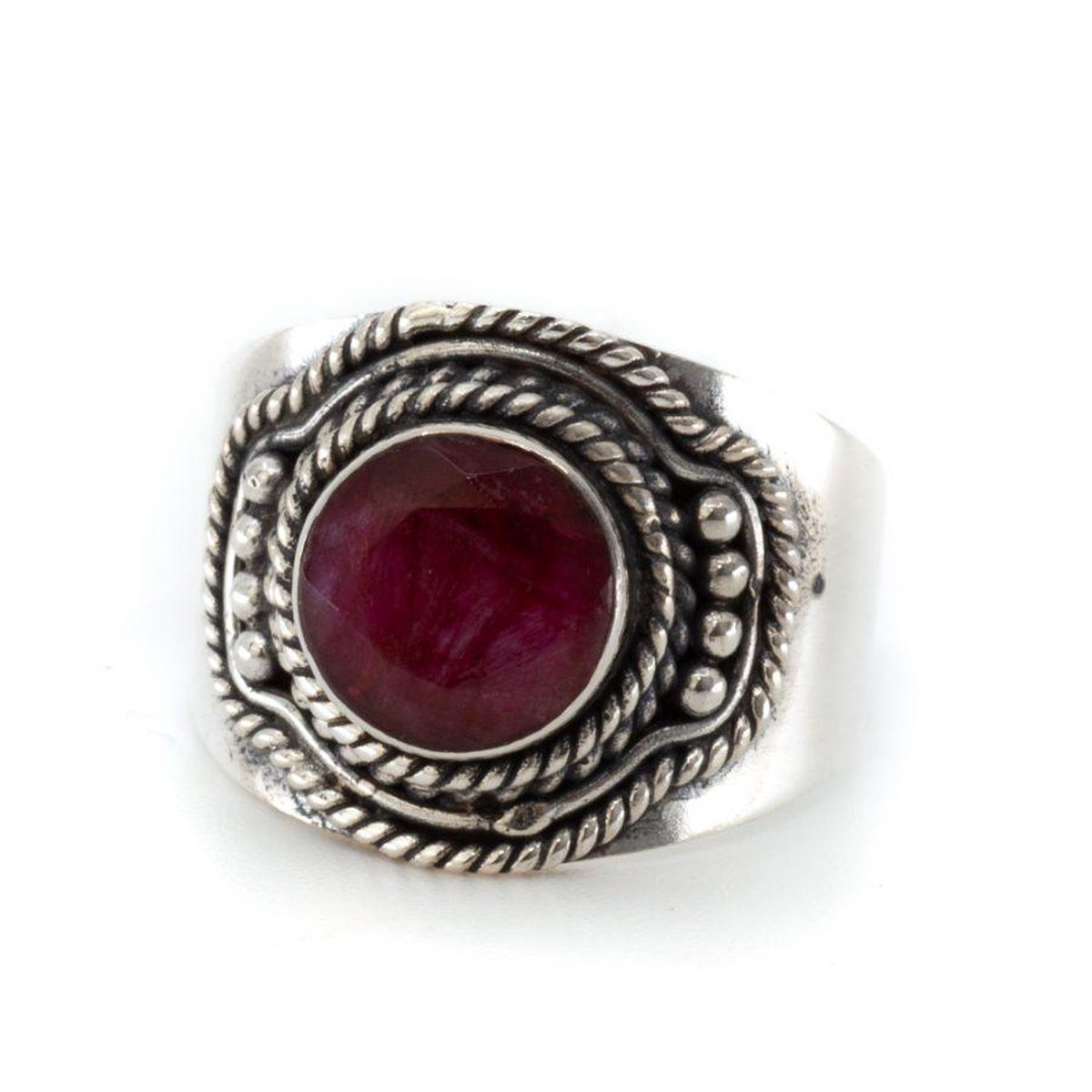 Edelsteen Ring Robijn Kwarts 925 Zilver “Ehna” (Maat 17) | bol