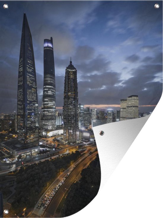 Tuin decoratie Jin Mao Tower tussen andere gebouwen - 30x40 cm ...