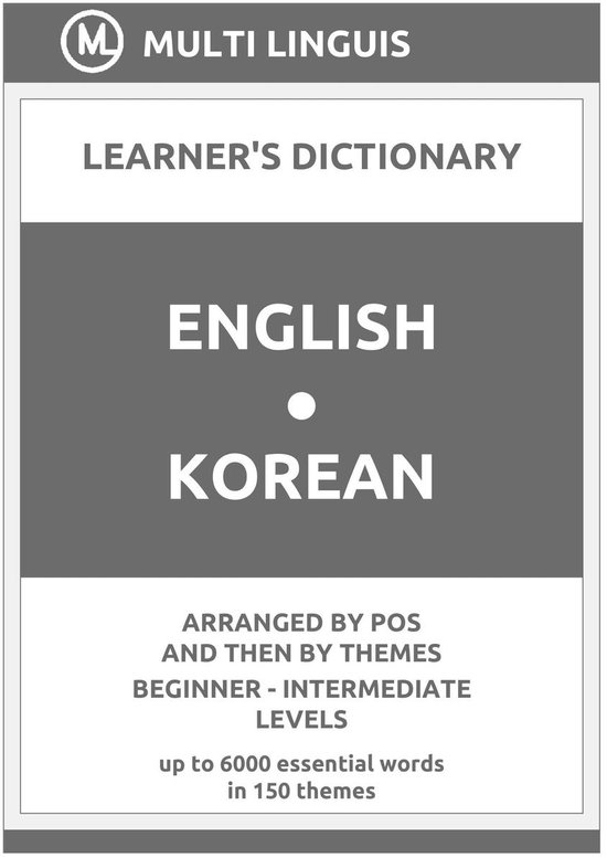 Korean Language Dictionaries - English-Korean Learner's Dictionary (Arranged by PoS... | bol.com