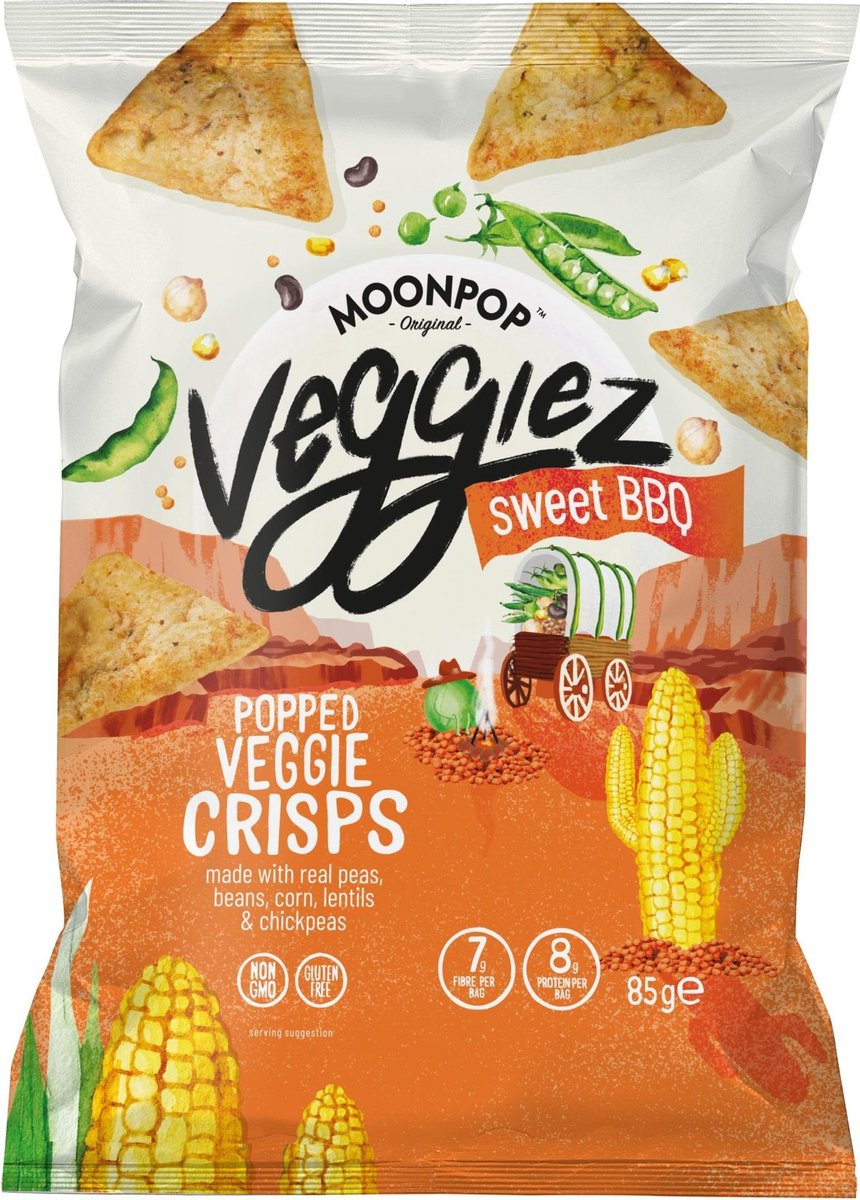 Moonpop Gepofte Groentechips Sweet BBQ 85 gr | bol.com