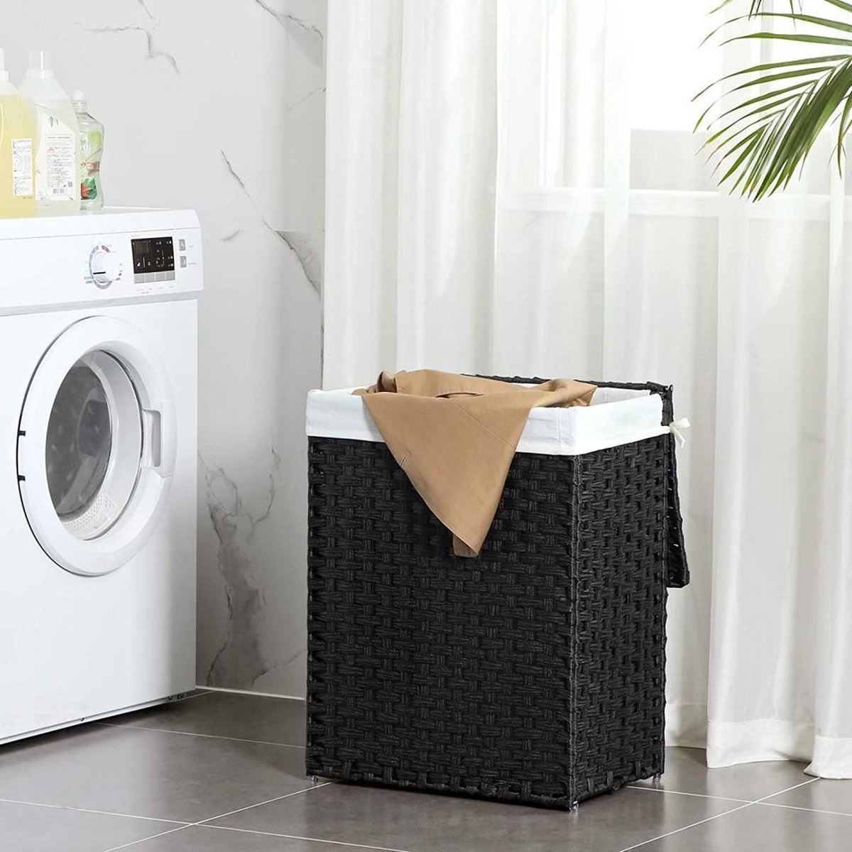XL Luxe Opvouwbare Rotan Wasmand Met Deksel - Wasgoed Mand - Wasbox ...