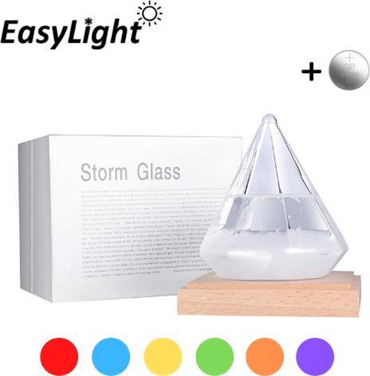 EasyLight Stormglas met LED Verlichting || Barometer || Weermeter ...