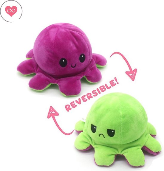 Flippy Octopus Knuffel Fidget Toys - Blij en Boos knuffel - 15 cm | bol.com