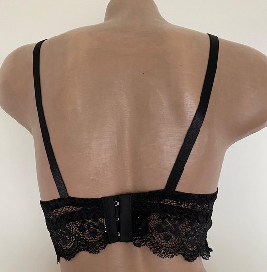 Dames BH voorgevormd zonder beugel bedekt met kant 65B/70A zwart | bol.com