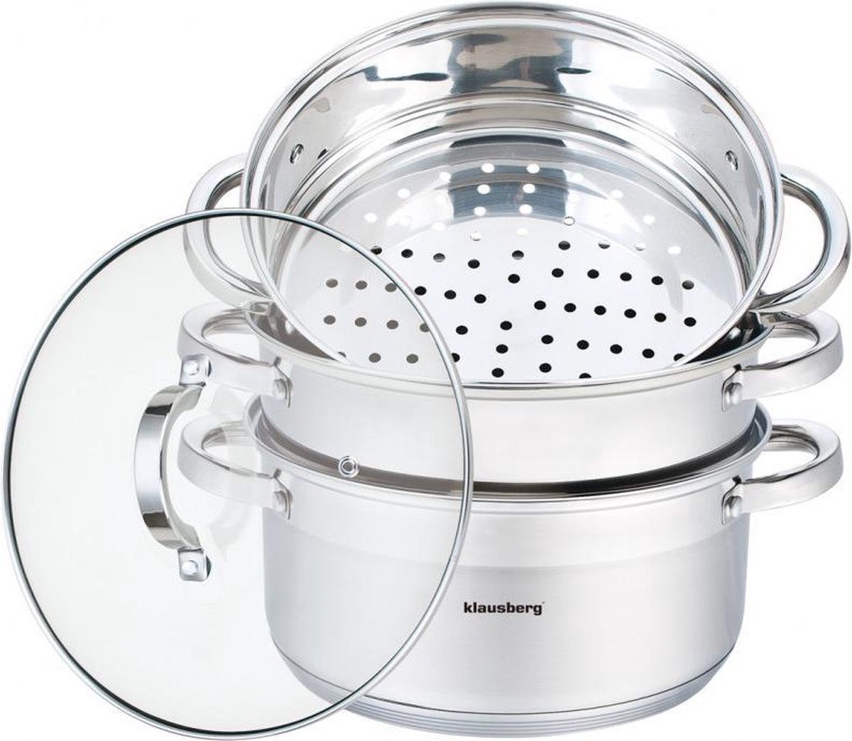 Stoompan - Rijst- en Groentestomer 4-Delig - Ø 24 cm - 5L - RVS Met ...