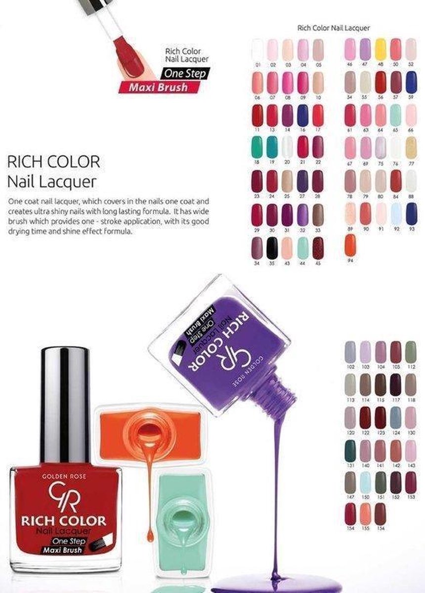 Golden Rose Rich Color Nail Lacquer NO: 01 Parelmoer Nagellak One-Step ...