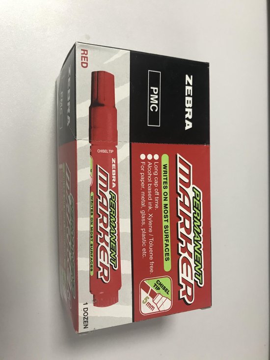 Zebra permanent marker rood | bol