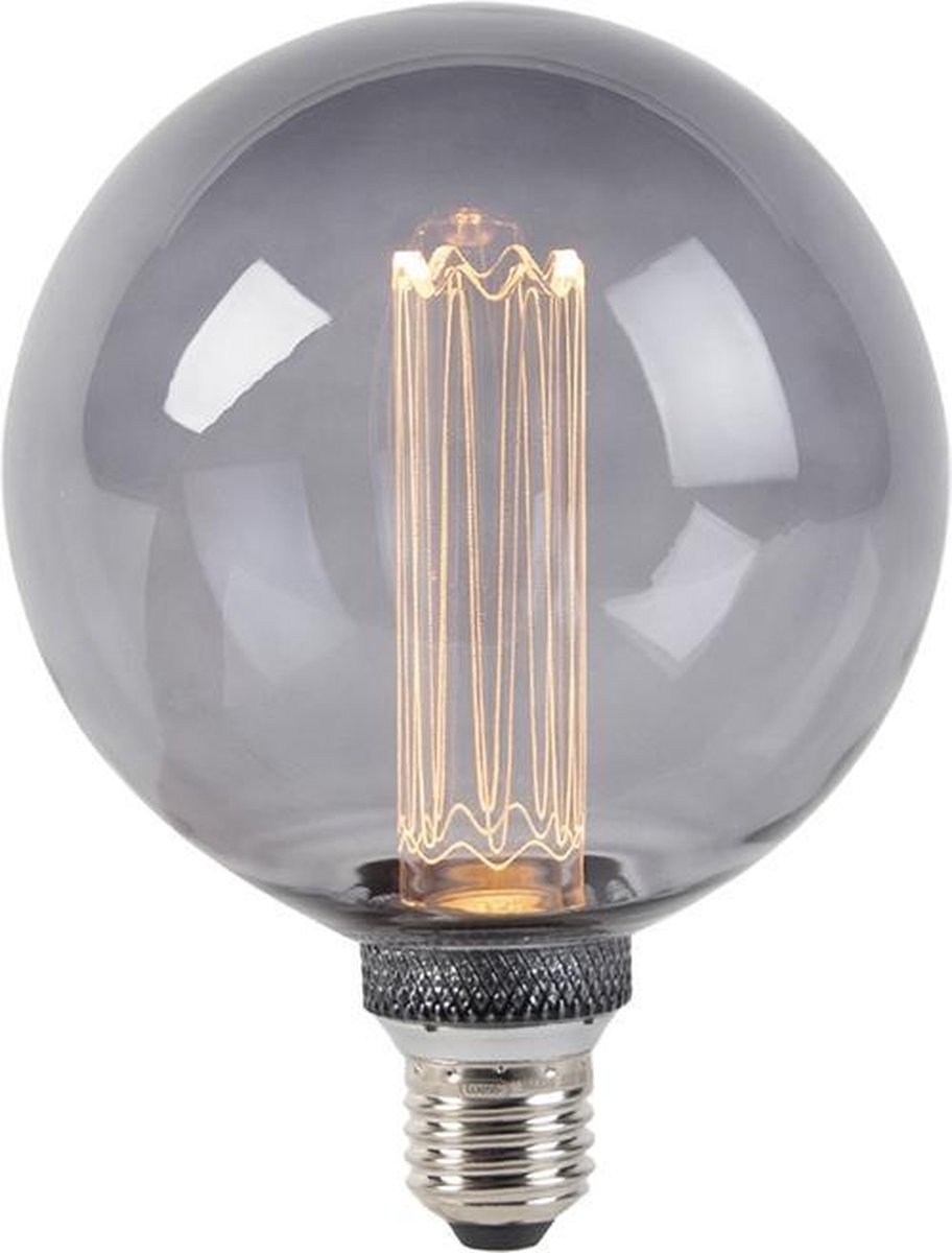 LUEDD LED lamp G125 E27 5W 2000K smoke 3-staps dimbaar | bol.com