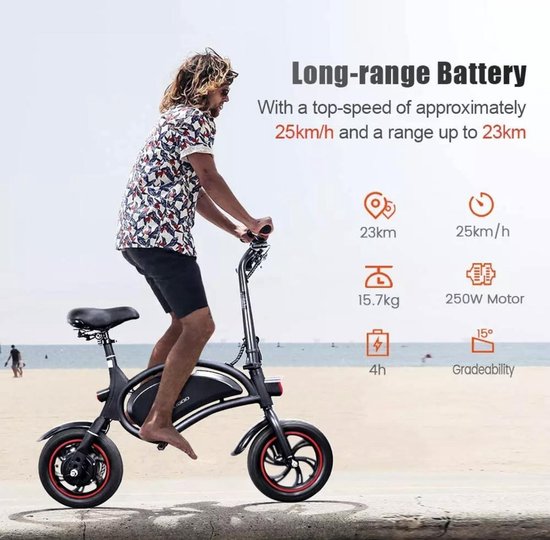 Matrix E Bike B1- Mini-scooter Elektrische vouwfiets - Zwart - 25 km ...