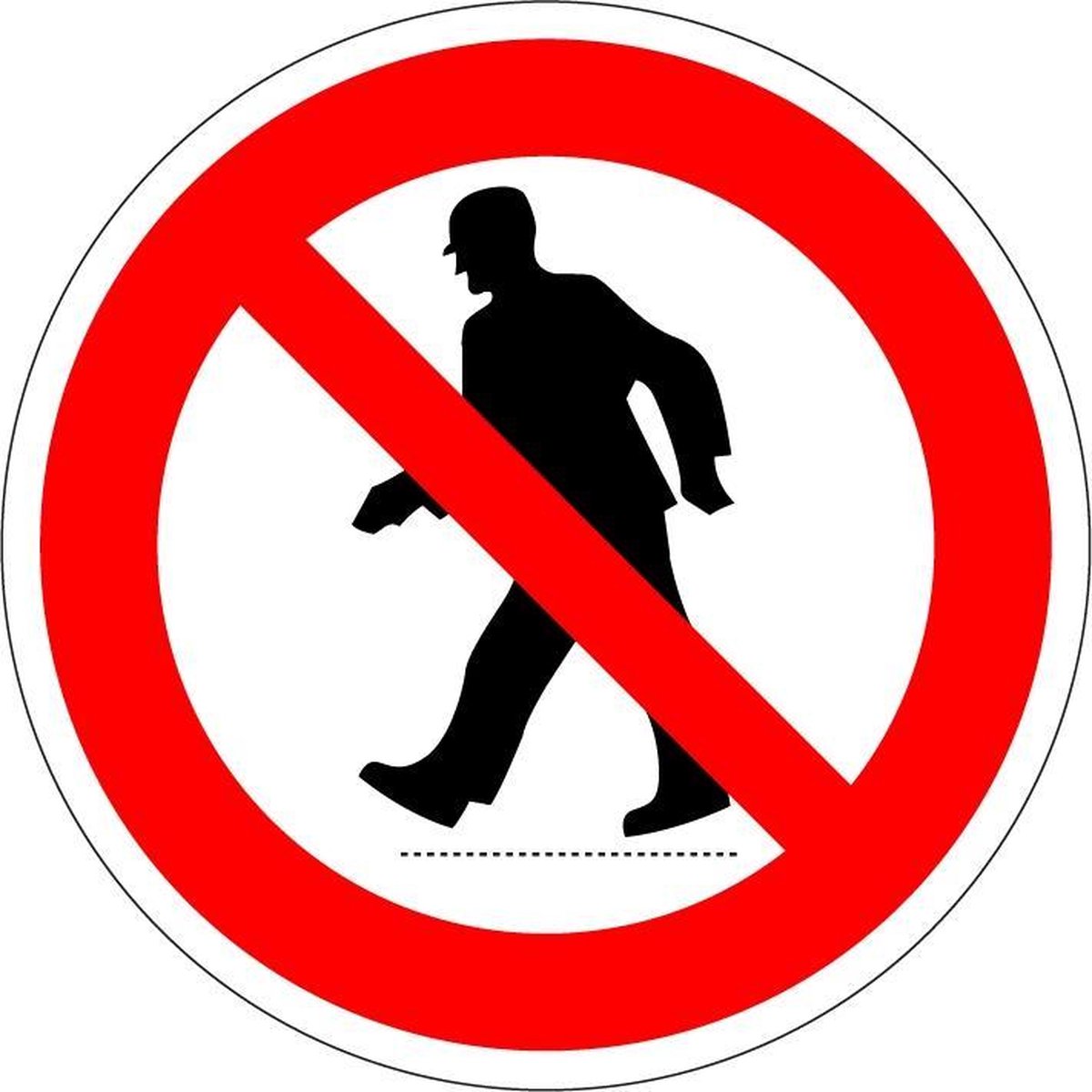 Niet over rollenbaan lopen bord - kunststof 150 mm | bol.com