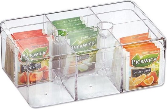 Mepal - Stora theedoos - 6 vakken - Transparant - Rechthoekig | bol