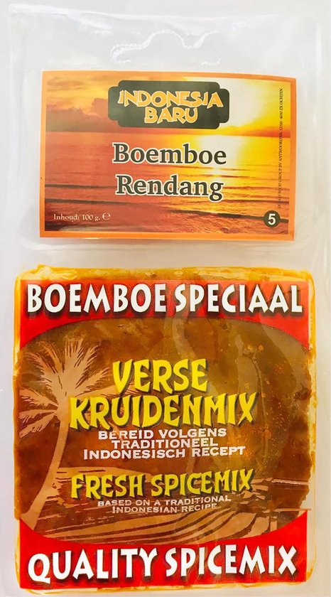 Boemboe Rendang - kant en klare kruidenmix voor rundvlees of kip - 100 ...