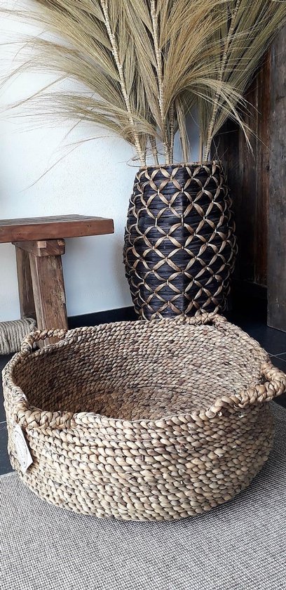 Panier en jonc de mer - Panier rond - XL marron Ø55x23 - Panier de ...