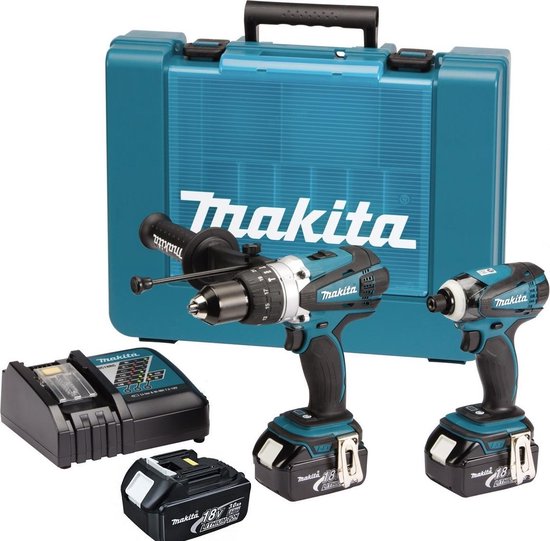Makita DLX2005X1 18V Li-Ion accu klopboor-/schroefmachine (DHP458) &... | bol.com