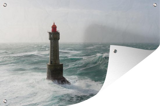 Tuinposter - Tuindoek - Tuinposters buiten - De Franse Vuurtoren van la Jument tussen... | bol.com