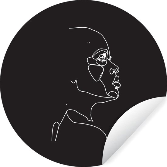 Illustration d'un visage de femme sur fond noir Sticker papier peint ...