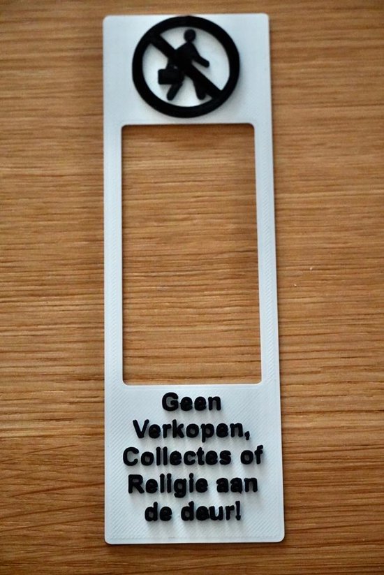 3D Doorbell Art - Aan de deur wordt niet gekocht - Zwart op Wit - Geen ... 3D Doorbell Art - Aan de deur wordt niet gekocht - Zwart op Wit - Geen ...