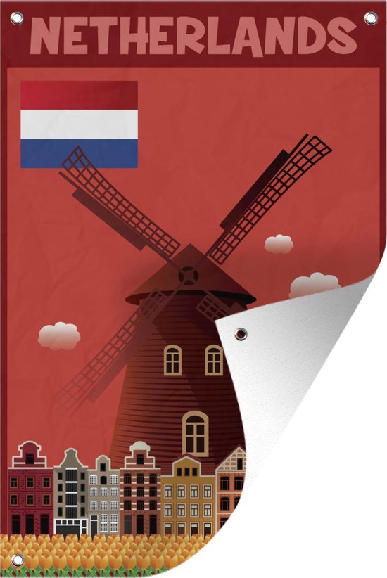Muurdecoratie Een poster van Nederland - 120x180 cm - Tuinposter | bol.com