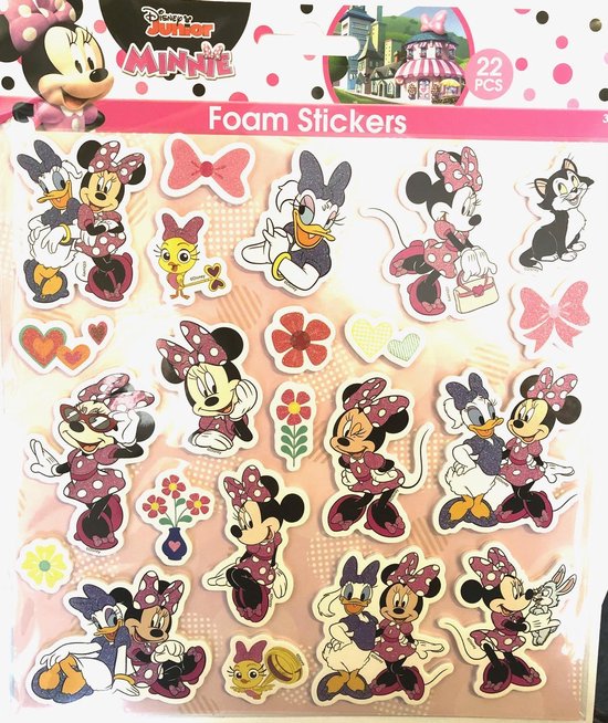 Disney junior minnie mouse foam stickers met 22 stuks | bol.com