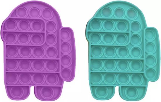 Among Us Pop It - Fidget Toys - Among Us - Pop It - Paars en Turquoise ...