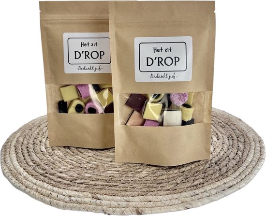 Juf cadeau 2 zakken drop | Juf bedankjes | Originele cadeau | Einde ...