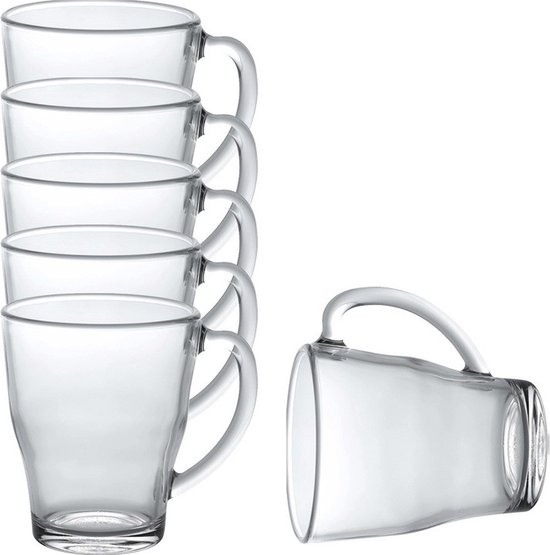 Duralex Theeglazen/koffieglazen Cosy - 12x stuks - transparant glas - 350 ml - met handvat | bol