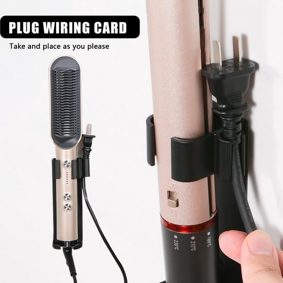 Wandhouder, krultang, wandhouder, houder van aluminium, zelfklevend, met stekkerhouder... | bol