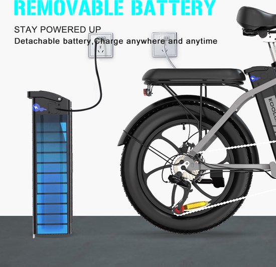KOOLUX Elektrische Fiets BK6S - 20*3.0 Inch Fat Tire City Commuter ...