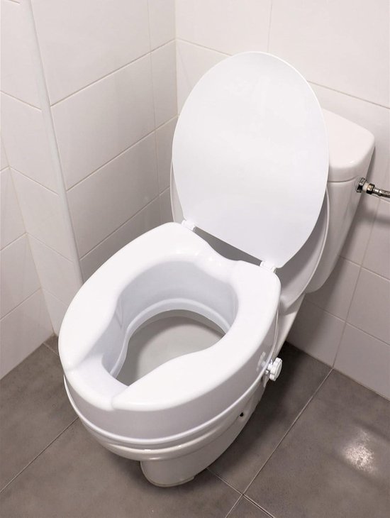 Toiletverhoger 15 cm met Deksel Verhoogde Toiletbril Ouderen WC ...