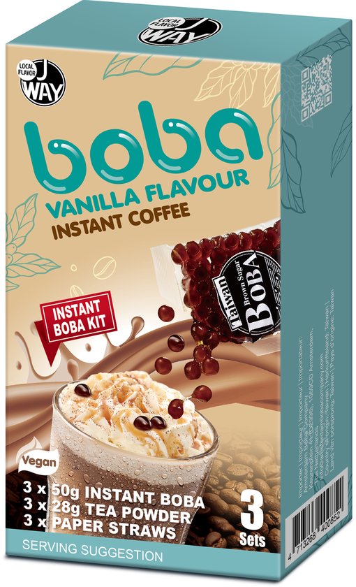 JWAY Instant Boba Bubble Tea - Vanille Koffie - 3 Porties | bol