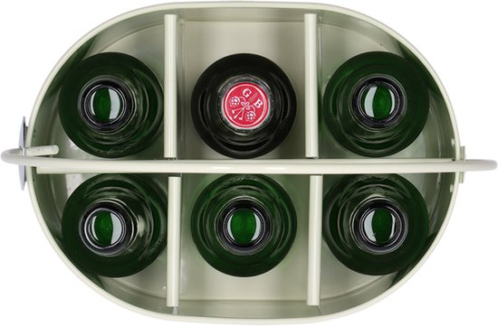 Esschert Design Flessenkrat met opener - Voor 6 flessen - Metaal ...