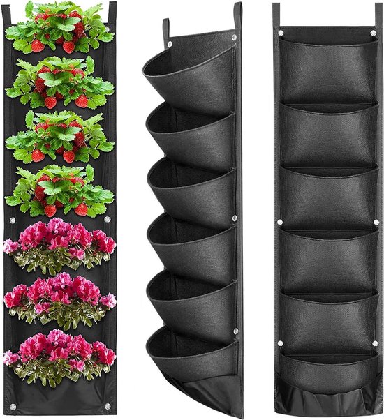 7 Pocket Hangende Verticale Muur Planter - waterdicht/verdikke/Ademend ...