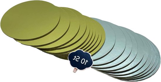Taartbord set - goud en zilver - 3 mm dik karton - voor serveren ...