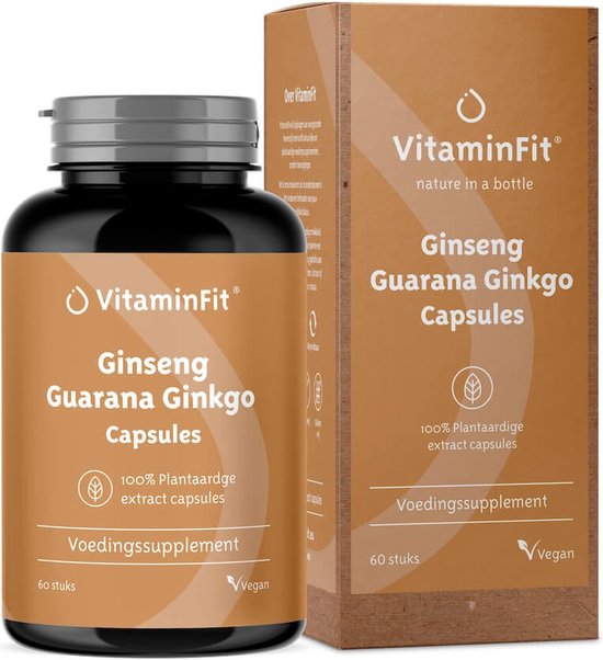 VitaminFit Ginseng Guarana Ginkgo Capsules - 100% Natuurlijk ...