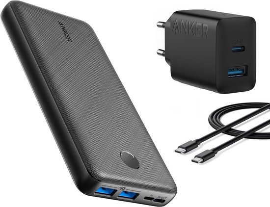 Anker PowerCore Essential 20.000 mAh, PowerIQ USB-C quick charge ...