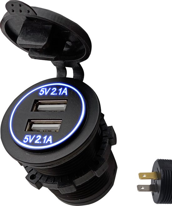 ProRide 12V USB Autolader 2 Poorten Inbouw - 5V/2.1A - USB Stopcontact ...