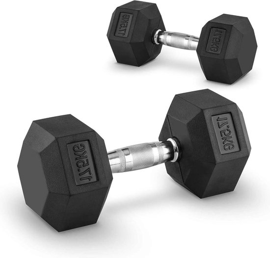 Zeshoekige compacte halter - 175 kg - hex halter rubber - afzonderlijk ...