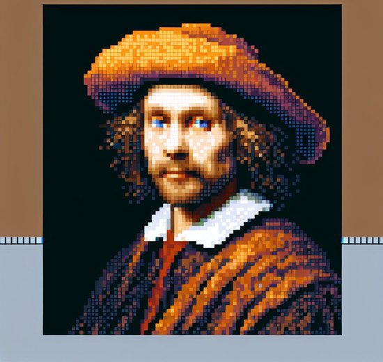 Pixel art rembrandt schilderij | Rembrandt's meesterwerk in pixels: een ...