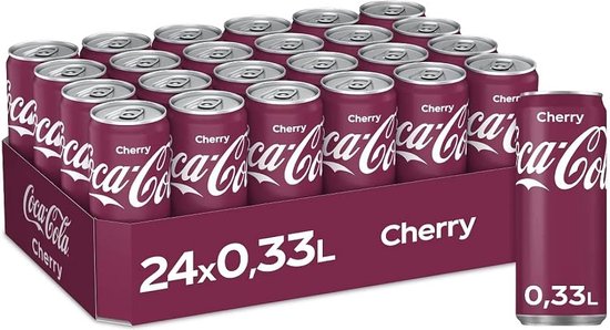 Frisdrank coca cola cherry blik 330ml - 24 stuks | bol