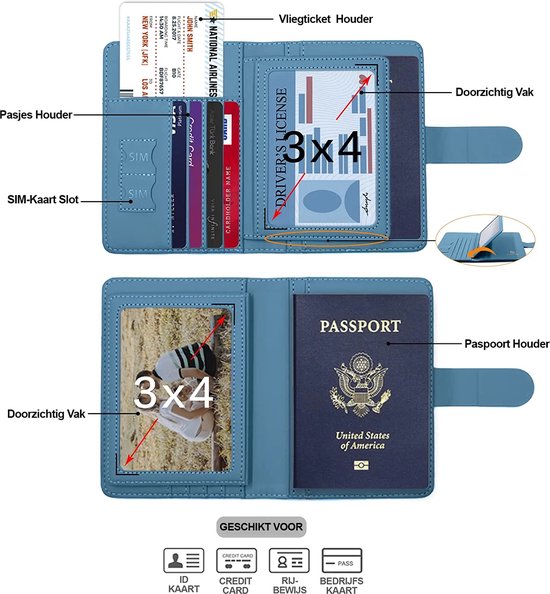 Consumerce® PU-Leren Paspoort Hoesje – Zwart – Paspoorthoes – Travel ...