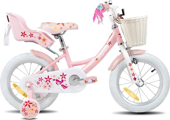 HFL Goods 12 inch Meisjes Fiets - Met Fietsmandje - Met Poppenzitje ...