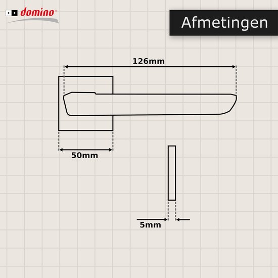 Domino deurkrukset| met vierkante rozetten | set voor deuren ...