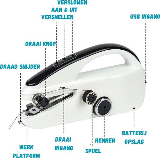 Handnaaimachine - Naaimachine - Mini naaimachines - Inclusief Naaiset - Naalden -... | bol