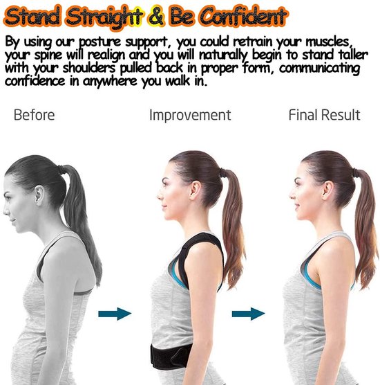 Posture Correction Breathable Adjustable Back Support Belt - Reduce Neck Shoulder Pain... | bol