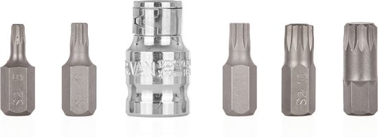 Spline bitten set - 6 delig - Spline bit - M5-M12 - Veeltand bit - GEKO ...