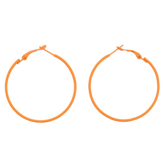 Behave - Oorbellen - Oorringen - Dames - Neon Oranje - Trendy Statement ...