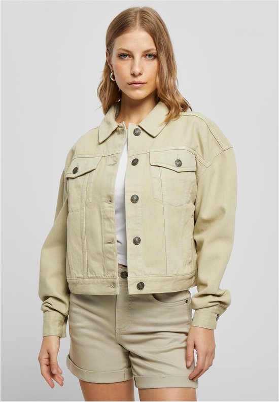 Urban Classics - Oversized Colored Denim Jacket - L - Groen | bol