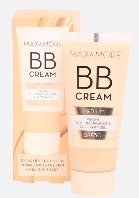 Max & More Voedende BB crème SPF30 kleur MEDIUM 30ml | bol