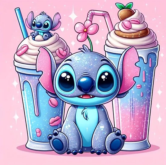 Diamond Painting - Stitch - Milkshake - Volledig - Ronde steentjes ...