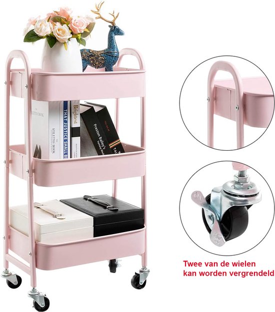 Opbergtafel met Wielen - Ruimtebesparende Roltafel voor Keuken ...